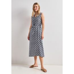 Street One Damen Midikleid, blau, Gr. 40, bedruckt, Stoff, 100% Viskose, Kleider, aus Viskose