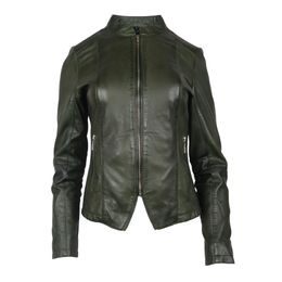 RICANO Damen Kurzjacke "Lederjacke Abigale", gr&uuml;n, Gr. XL, Obermaterial: 100% Lammnappaleder LANA. Futter: 100% Polyester PES., Jacken, Handgefertigt