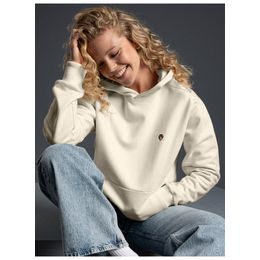 TRIGEMA Damen Sweatshirt "TRIGEMA Hoodie mit Affe Charly-Stickmotiv", beige, Basic, Gr. XL, Sweatware, 70% Baumwolle, 30% Polyester, Sweatshirts