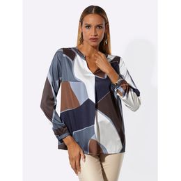 CR&Eacute;ATION L creation L Bluse in rauchblau-champagner-bedruckt | Gr.: 38