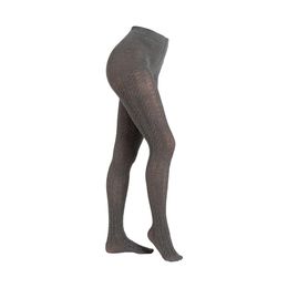 s.Oliver Damen Strumpfhose "Cable Stitch 1er Pack", Gr. 42, grau, 73% Baumwolle, 26% Polyamid, 1% Elasthan, Strumpfhosen