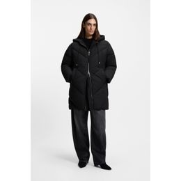 BOSS Orange Damen Steppmantel "Piapolly Premium Damenmode", schwarz, Gr. 42, unifarben, Web, Obermaterial: 100% Polyester, M&auml;ntel, mit Kapuze,