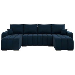 M&ouml;bel Kraft Wohnlandschaft mit Schlaffunktion Kirasso blau Ma&szlig;e (cm): B: 320 H: 86 &raquo; M&ouml;bel Kraft