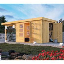 Karibu Gartenhaus &raquo;Ostsee 3&laquo; beige Holzwerkstoff ohne Fu&szlig;boden, ohne Dacheindeckung