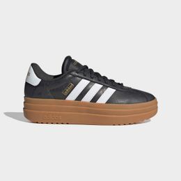 Damen Plateausneaker "VL COURT BOLD", adidas Sportswear, Gr. 40carbon, ftwr wei&szlig;, gold metallic, Leder, Synthetik, Textil, Schuhe, inspiriert vom
