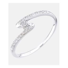 Diamant L'&eacute;ternel Ring aus 375 Wei&szlig;gold mit 0.1 Karat Diamant | Gr.: 53