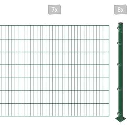 Arvotec Einstabmattenzaun &raquo;ESSENTIAL 140 zum Einbetonieren&laquo; Zaunh&ouml;he 140 cm, Zaunl&auml;nge 2 - 60 m gr&uuml;n Kunststoff, Stahl H/L: 140cm x 14m, Pfosten: 8 Stk.