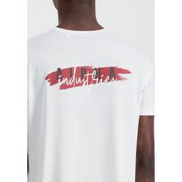 Herren T-Shirt "Signature Puff Print Backprint T-Shirt", wei&szlig;, Gr. XXL, Alpha Industries, Obermaterial: 100% Baumwolle, Shirts