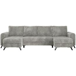 Wohnlandschaft Hellgrau silber Ma&szlig;e (cm): B: 312 H: 90 Sofas > Sofas nach Material > Stoffsofas &raquo; Sofa DE