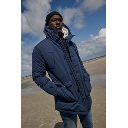 Bruno Banani Damen Parka, blau, Gr. XL, Fellimitat, unifarben, Obermaterial: 100% Polyester. Futter: 100% Polyester. Wattierung: 100% Polyester,