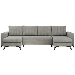 Wohnlandschaft Hellgrau silber Ma&szlig;e (cm): B: 312 H: 90 Sofas > Sofas nach Material > Stoffsofas &raquo; Sofa DE
