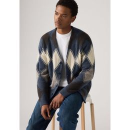 Levi's LEVI'S Herren Strickjackejaime geo argyle vin, Gr. L, Rautenmuster, Strick, Obermaterial: 51% Polyacryl, 36% Polyester, 7% Wolle, 6% sonstige Fasern,