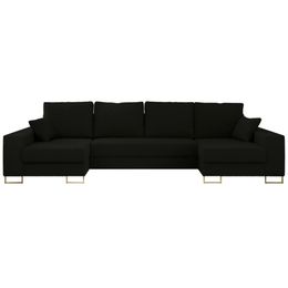 Wohnlandschaft mit Schlaffunktion Dorain schwarz Ma&szlig;e (cm): B: 312 H: 95 Sofas > Sofas nach Material > Stoffsofas &raquo; Sofa DE