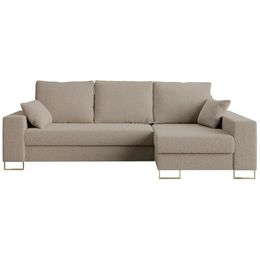 Ecksofa mit Schlaffunktion Dorain braun Ma&szlig;e (cm): B: 242 H: 85 Sofas > Sofas nach Material > Stoffsofas &raquo; Sofa DE