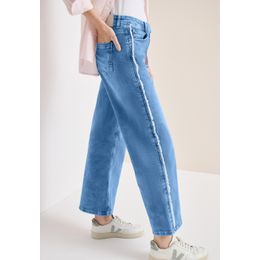 Cecil Damen Slim-fit-Jeans, blau, Gr. 30, unifarben, Jeans, 92% Baumwolle, 5% Polyester, 3% Elasthan, Jeans, High Waist