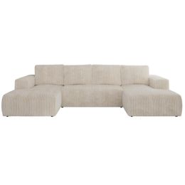 Wohnlandschaft mit Schlaffunktion Trentino creme Ma&szlig;e (cm): B: 334 H: 91 Sofas > Sofas nach Material > Stoffsofas &raquo; Sofa DE