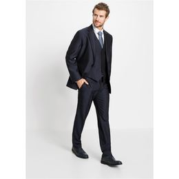 bonprix Herren Anzug, blau, festlich, Gr. 62, gepflegt, unifarben, Web, Accessoire: 100% Polyester. Obermaterial: 88% Polyester, 12% Viskose. Futter: