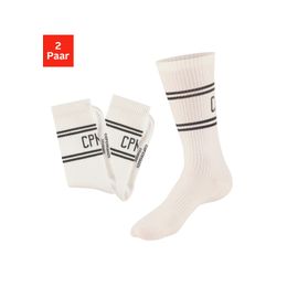 Herren Langsocken, Copenhagen Studios, Gr. 43, wei&szlig;, Baumwollmischung, unifarben, Socken, mit Pike&eacute;-Struktur unter der Sohle