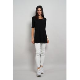 Seidel Moden Damen Longshirt "Otto exclusiv"schwarz, Gr. 38, unifarben, Jersey, Obermaterial: 94% Viskose, 6% Elasthan, Shirts, Shirt in A-Linie,