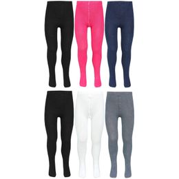 TUPTAM M&auml;dchen Strickstrumpfhose "Strumpfhose M&auml;dchen Strickstrumpfhosen Bunt Gemustert 6er Pack", Gr. 92, blau, Obermaterial: 76% Baumwolle CO. 22%