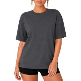 Reichstadt Damen Regular Fit T-Shirt Shoulder Drop in Dark Grey | Gr.: M