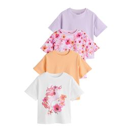 next T-Shirt M&auml;dchen Gr&ouml;&szlig;e 104 flieder / orange / rosa / wei&szlig;