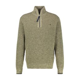 Lerros Herren Troyer, gr&uuml;n, Gr. L, unifarben, Strick, Obermaterial: 100% Baumwolle, Pullover, mit Logo Stickerei
