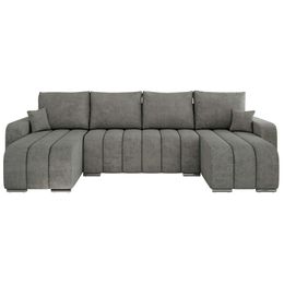 M&ouml;bel Kraft Wohnlandschaft mit Schlaffunktion Kirasso grau Ma&szlig;e (cm): B: 320 H: 86 &raquo; M&ouml;bel Kraft