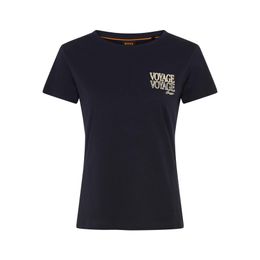BOSS Orange Damen T-Shirt "Elove Premium Damenmode", blau, Gr. XS, unifarben, Single Jersey, Obermaterial: 100% Baumwolle, Shirts, in