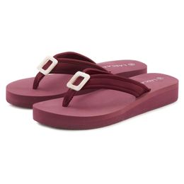 Lascana Damen Badezehentrenner "Sandale, Badeschuh, Pantolette, Badelatsche, Flip Flop", Gr. 37, rot, Obermaterial: 100% Textilmaterial. Decksohle:
