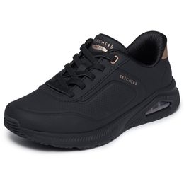 Skechers Damen Slip-On Sneaker "ARCH FIT UNO", Gr. 38, schwarz, Lederimitat, Schuhe, Schlupfschuh, Halbschuh, Freizeitschuh mit Slip ins