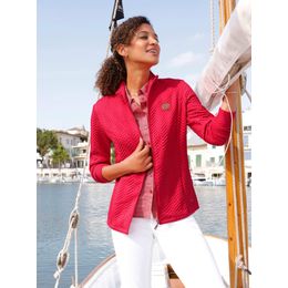 Casual Looks Damen Shirtjacke "Shirtjacke", rot, Gr. 44, unifarben, 55% Viskose, 43% Polyester, 2% Elasthan, Shirts