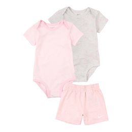 Nike Sportswear Set 'SWOOSHFETTI' Jungen Gr&ouml;&szlig;e 74/80 hellgrau / altrosa / wei&szlig;