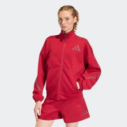 Damen Trainingsjacke "ADIDAS Z.N.E", rot, Gr. L, adidas Sportswear, Obermaterial: 57% Polyester, 43% Baumwolle, Jacken
