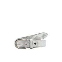 Damen Lederg&uuml;rtel "Schmetterling", silber, Basic, Gr. 100, Collezione Alessandro, unifarben, Leder, G&uuml;rtel, 2,5cm Echt Leder, Made in Italy