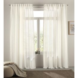 Gardine s.Oliver, B:140cm H:225cm, wei&szlig;, Leinen, Polyester, Viskose, Kinderzimmer, Gardinen, "AMEERA", mit Leinen, Schal, Wohnzimmer, Schlafzimmer,