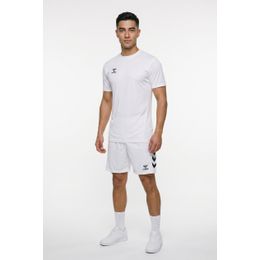 Hummel Damen Sportanzug "HMLLOGO SET", wei&szlig;, Gr. XXL, Obermaterial: 100% Polyester, Sportanz&uuml;ge, 2-teiliges Set aus Shorts und T-Shirt, mit