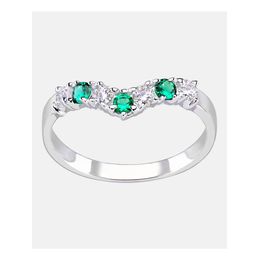 Diamant L'&eacute;ternel Eternity-Ring aus 375 Gelbgold mit Zirkonia mit Smaragd | Gr.: 56