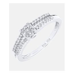 Diamant L'&eacute;ternel Cluster-Ring aus 375 Wei&szlig;gold mit Diamant | Gr.: 54