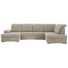 Wohnlandschaft mit Schlaffunktion Madrito braun Ma&szlig;e (cm): B: 323 H: 89 Sofas > Sofas nach Material > Stoffsofas &raquo; Sofa DE