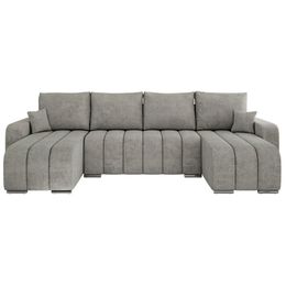 Wohnlandschaft mit Schlaffunktion Kirasso grau Ma&szlig;e (cm): B: 320 H: 86 Sofas > Sofas nach Material > Stoffsofas &raquo; Sofa DE