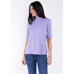 Seidel Moden Damen Stehkragenshirt, lila, Gr. 36, Jersey, Obermaterial: 95% Viskose, 5% Elasthan, Shirts, im h&uuml;ftlangen Schnitt, MADE IN GERMANY