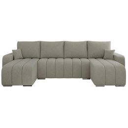 Wohnlandschaft mit Schlaffunktion Kirasso grau Ma&szlig;e (cm): B: 320 H: 86 Sofas > Sofas nach Material > Stoffsofas &raquo; Sofa DE