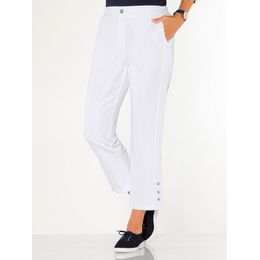 Classic Basics Damen 7/8-Hose, wei&szlig;, Gr. 42, unifarben, 100% Polyester, Hosen