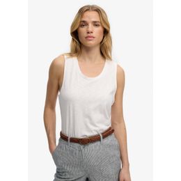 Superdry Damen Tanktop "SCOOP NECK TANK", wei&szlig;, Gr. XS, unifarben, Jersey, Obermaterial: 60% Baumwolle, 40% Lyocell, Tops, Baumwollmischung, regular