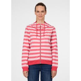 Ragwear Damen Kapuzensweatjacke "PARYA STRIPES", rosa, Gr. S, gestreift, Sweatware, Obermaterial: 50% Baumwolle, 50% Polyester, Sweatjacken, aus
