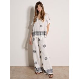 Apricot Damen Klassische Bluse "Bluse mit Paisley-Perlenmuster", wei&szlig;, Gr. 34, gemustert, gewebt, Obermaterial: 87% Viskose CV. 13% Polyamid PA.,