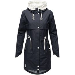 Navahoo Damen Kurzmantel "Xankaa", blau, Gr. XXL, Obermaterial: 100% Polyester. Futter: 100% Polyester, M&auml;ntel, Modischer Damen &Uuml;bergangsparka