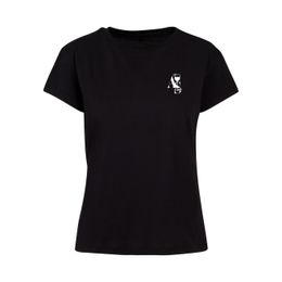 MISS TEE Damen T-Shirt "Miss Tee A S Club Ladies Box Tee", schwarz, Gr. M, bedruckt, 100% Baumwolle, Shirts