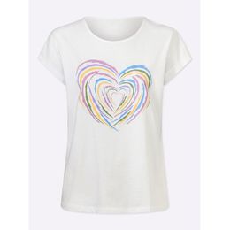 Sieh an! Kurzarm-Shirt in wei&szlig;-orchidee | Gr.: 52